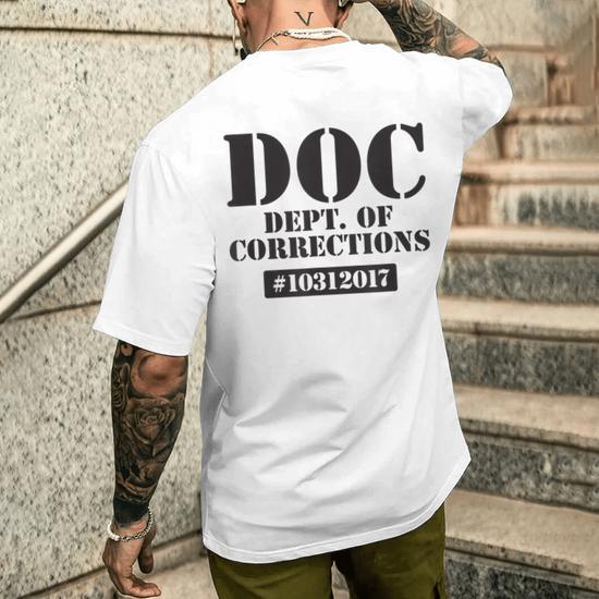 Department Of Corrections T Shirts Raised Fist Design, Thin Gray Line
