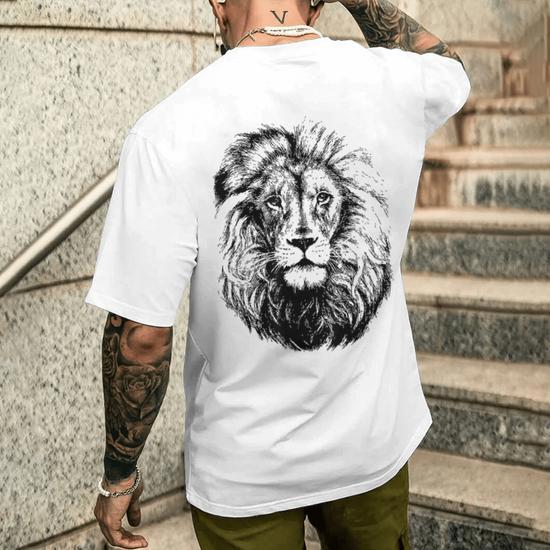 Dibujo De León Con Estampado Tribal