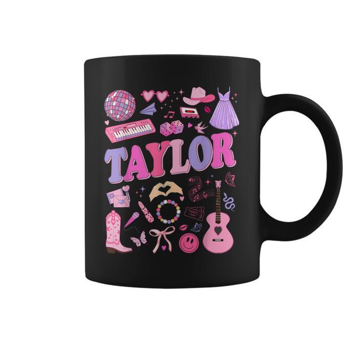 Girl Retro Taylor First Name Personalized Birthday Groovy Coffee Mug ...