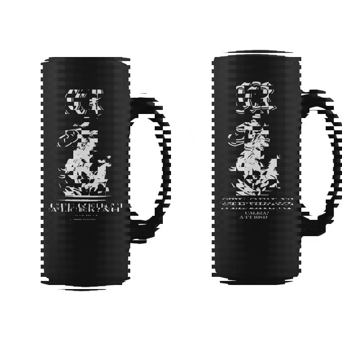 Cattle Creek Roping White Logo Men's T-shirt Back Print | Mazezy