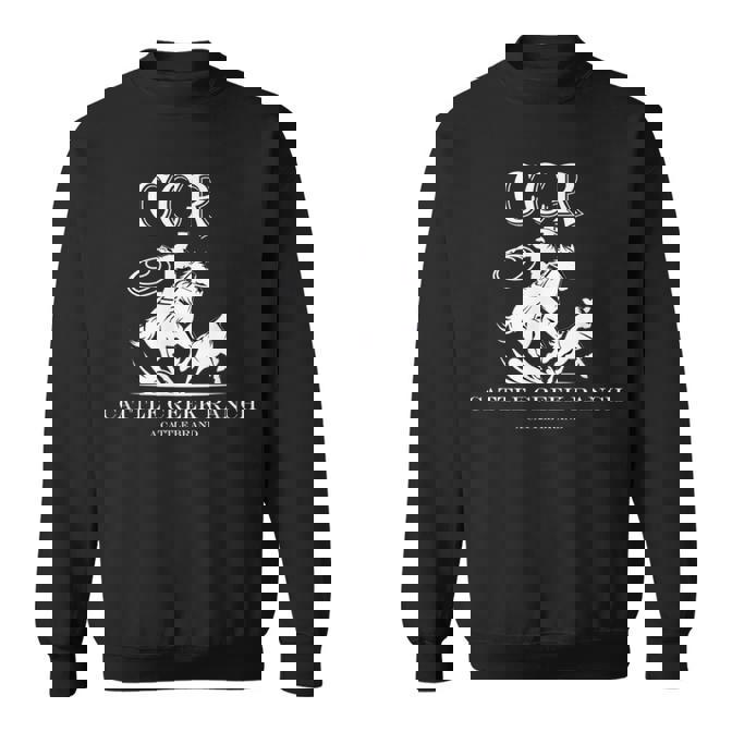 Cattle Creek Roping White Logo Men's T-shirt Back Print | Mazezy