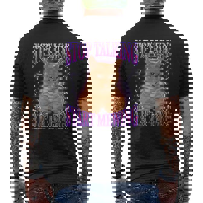 Mewing Mewing Technique Can't Talk I'm Mewing Men's T-shirt Back Print ...