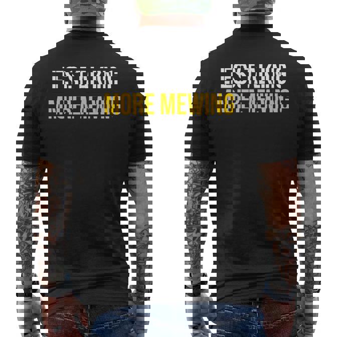 Mewing Mewing Technique Can't Talk I'm Mewing Men's T-shirt Back Print ...