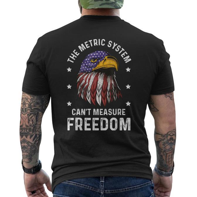 The Metric System Can't Measure Freedom Bald Eagle Usa Flag Men's T ...