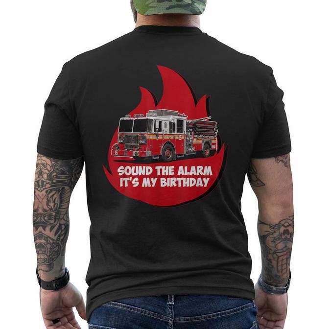 Sound The Alarm Grandpa Birthday Boy Fire Truck Lover Men's T-shirt ...