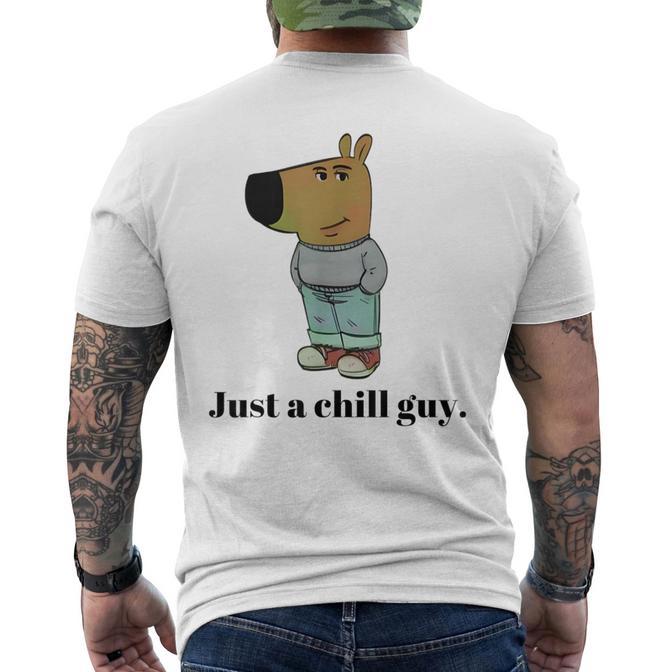 Chill Guy Meme Men's T-shirt Back Print | Mazezy
