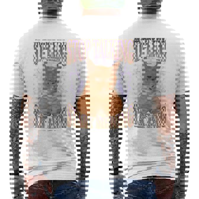 Mewing Mewing Technique Can't Talk I'm Mewing Men's T-shirt Back Print ...