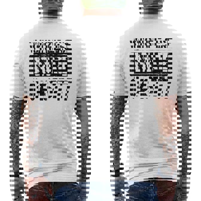 Federal Prison Inmate Jail Halloween Costume Party Fun Men's T-shirt ...