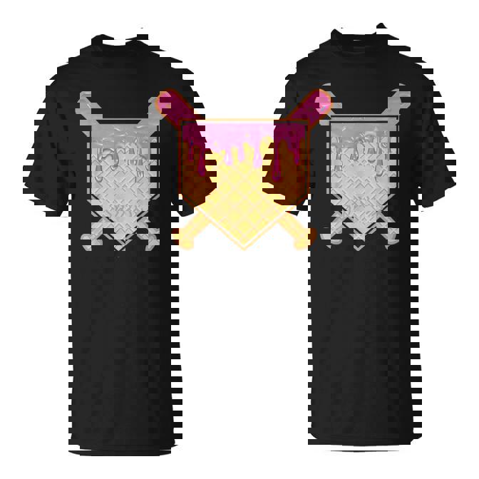 Cool Sport Baseball Home Plate Drip With Sprinkles Drip T-Shirt | Mazezy