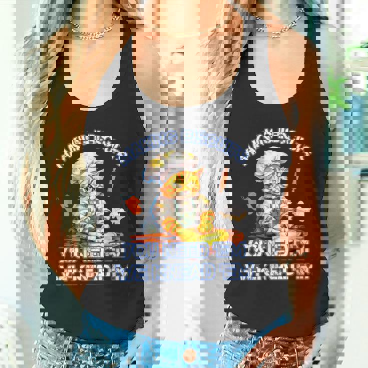 Cat Kneading Making Biscuits Baking Cat Lovers Tank Top - Monsterry