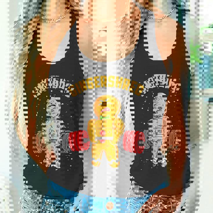 Gingershred Gingerbread Man Gym Bodybuilding Christmas Tank Top - Monsterry