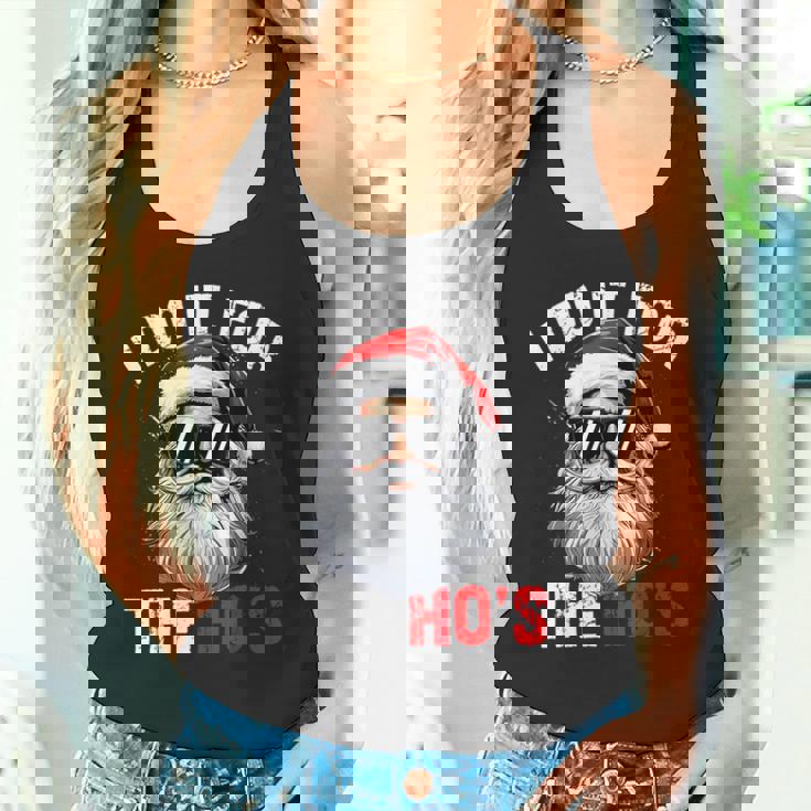 I Do It For The Hos Inappropriate Christmas Santa Face Tank Top - Monsterry