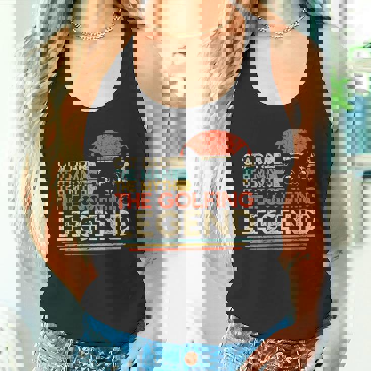 Vintage Golf Tee Cat Dad Man Myth Golfing Legend Golfer Tank Top ...