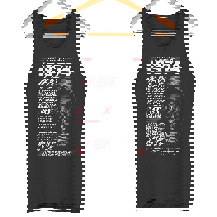 Je Suis Né En 1974 Ma Vie Tank Top - Monsterry AU