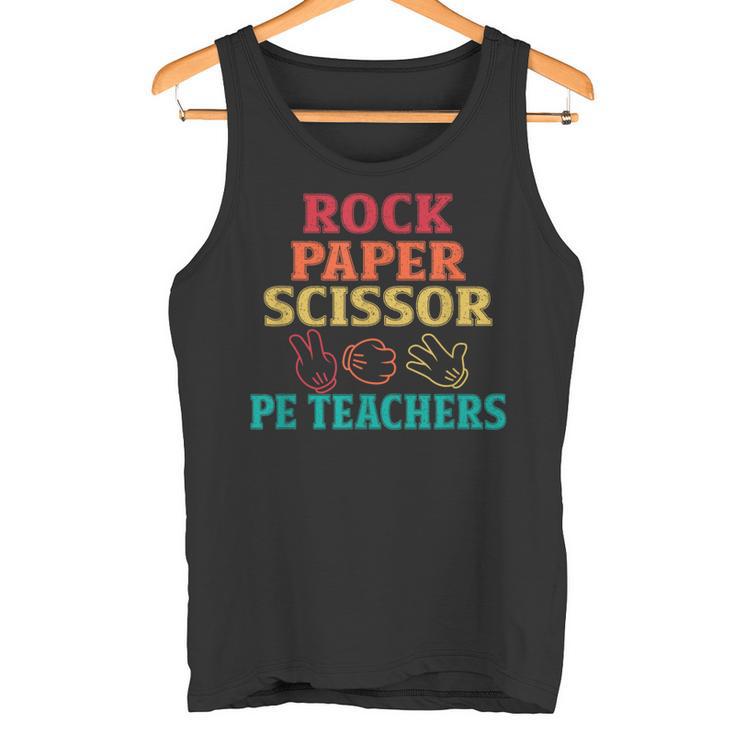 PE Physical Education Teachers Rock Paper Scissor Tank Top - Monsterry