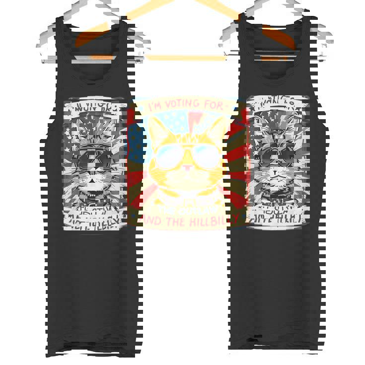 Vintage Cat I'm Voting For The Outlaw And The Hillbilly 2024 Tank Top ...