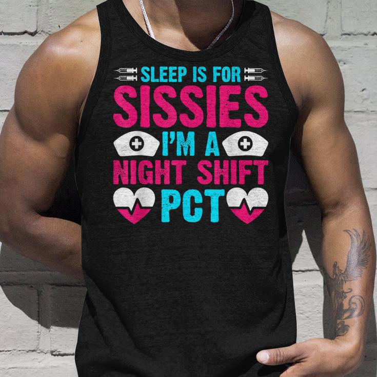 PCT CNA Nursing Sleep Is For Sissies Night Shift Nurse Tank Top - Monsterry