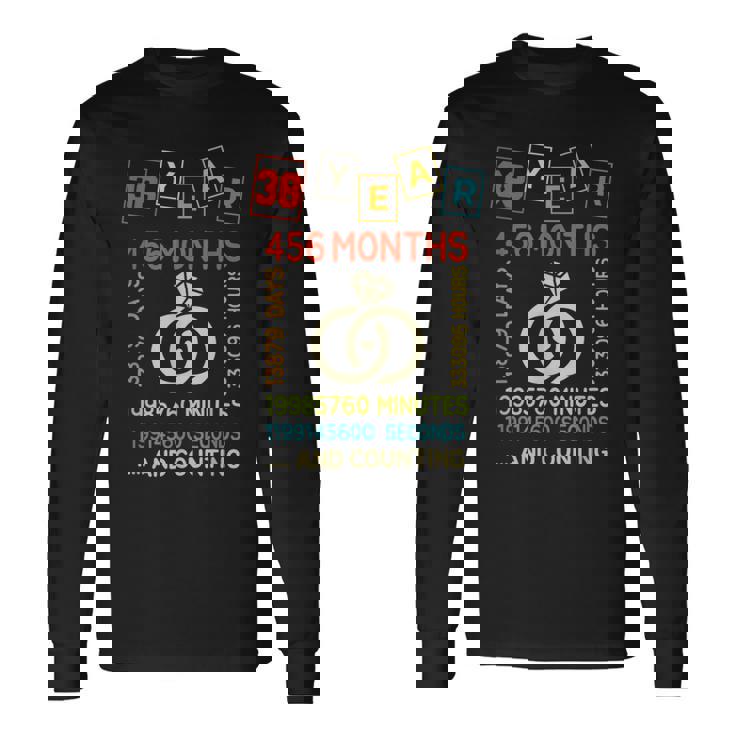 38 Years 456 Months 38Th Wedding Anniversary Couples Parents Men's T ...