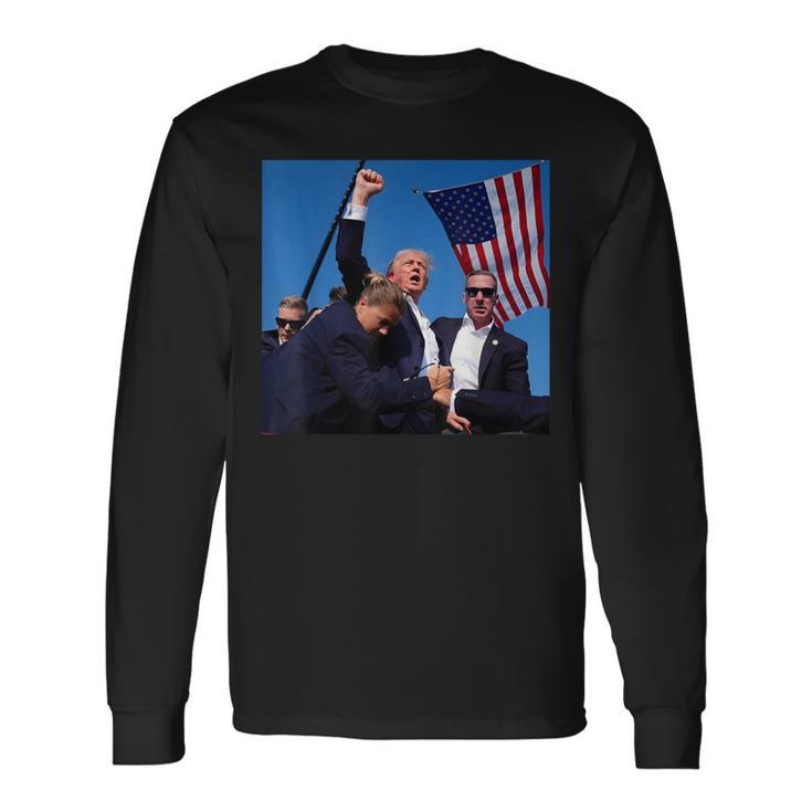 Donald Trump Fight Fist 2024 Long Sleeve T-Shirt - Monsterry
