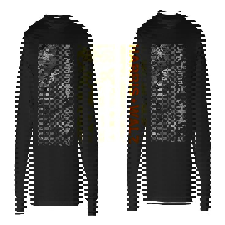 Kamala Harris 2024 President Usa Camouflage Dudes Walz Waltz Long ...