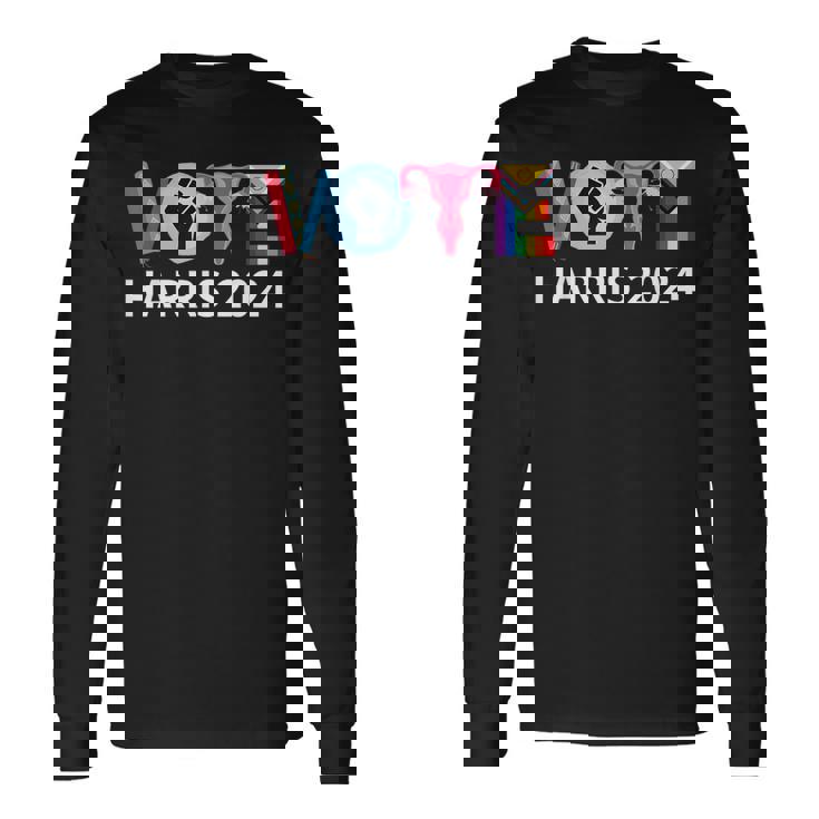 Kamala Harris 2024 Vote Reproductive Lgbt Rights Long Sleeve T-Shirt ...