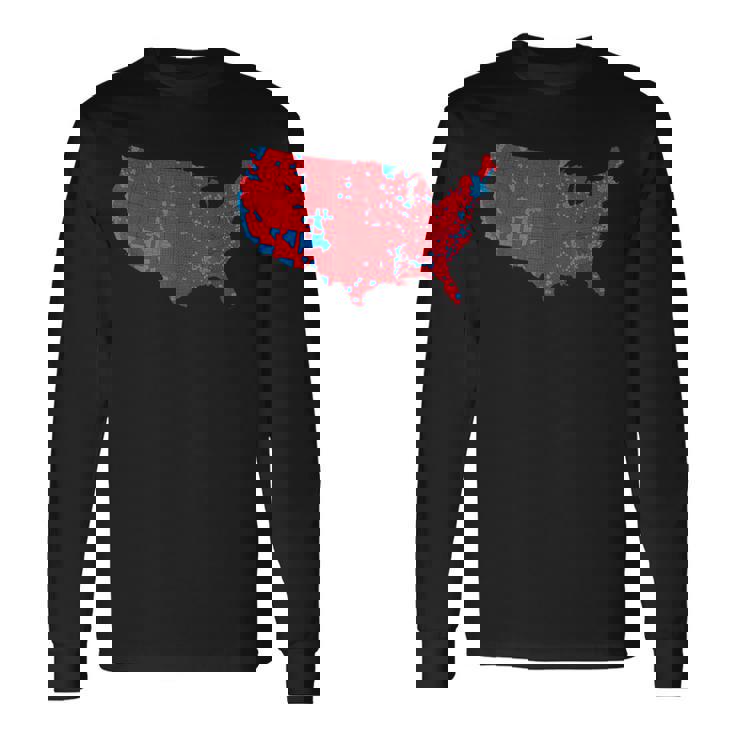 Red Wave Map Of Usa In The 2024 Presidential Election Maga Long Sleeve ...