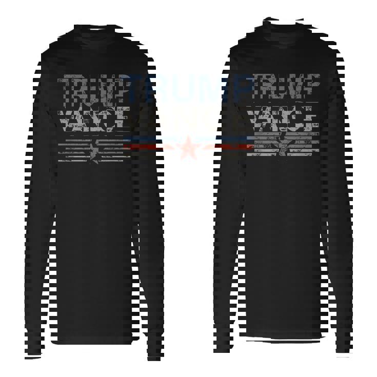 Trump Jd Vance 2024 Retro Stripe Trump Vance 2024 Long Sleeve T-Shirt ...