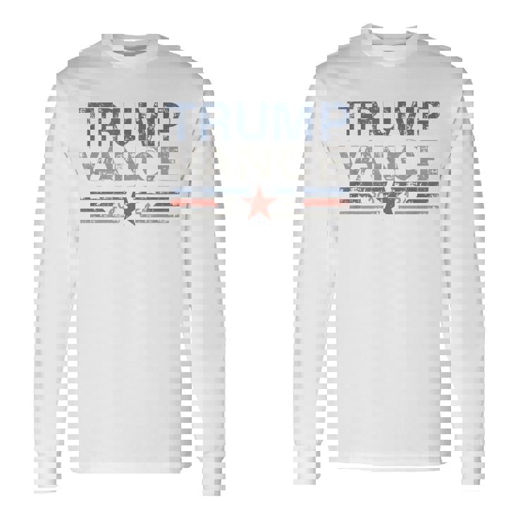 Trump Jd Vance 2024 Retro Stripe And Star Long Sleeve T-Shirt ...