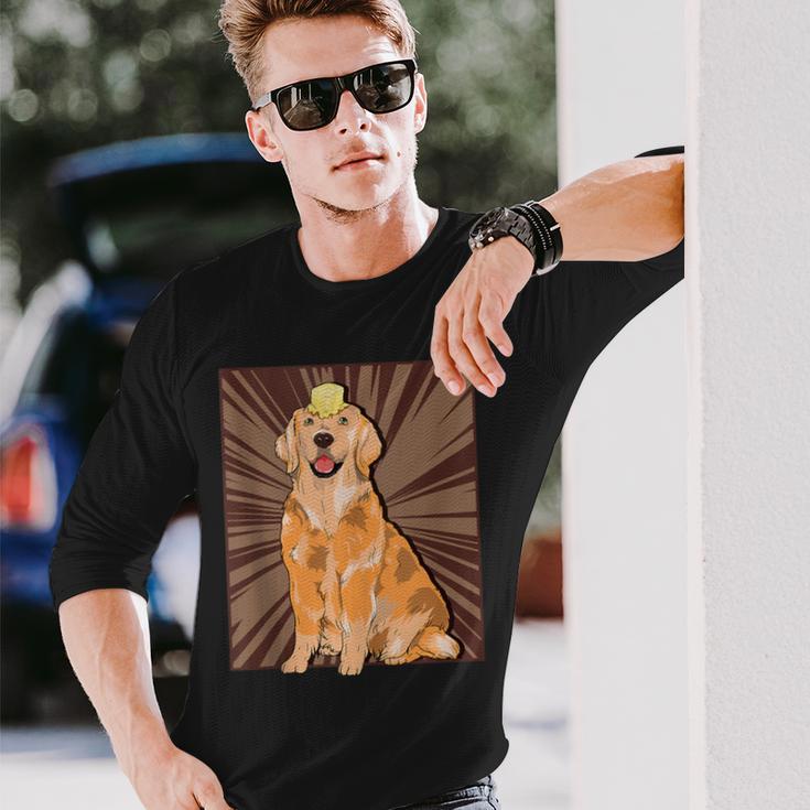 Butter Dog Meme Cute Golden Retriever Dank Meme Long Sleeve T-Shirt ...