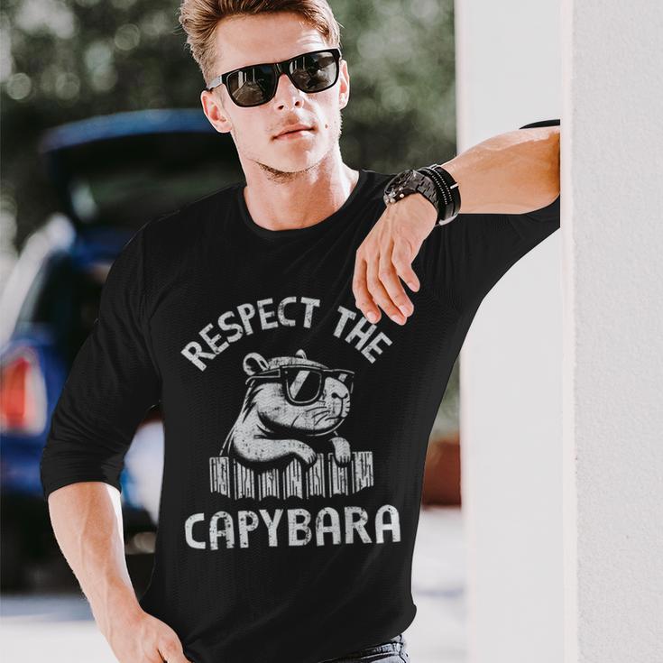 Divertido Capibara Meme Animal Zoo Retro Respeto El Capibara Camiseta ...
