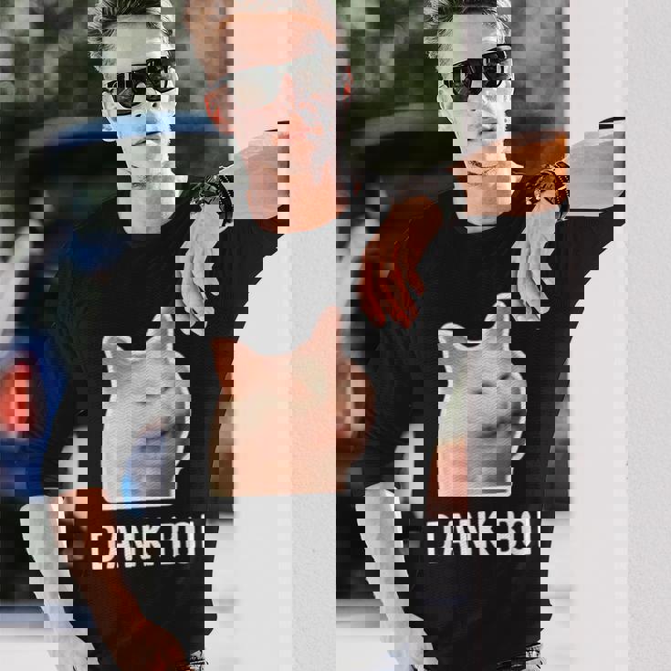 Laughing Confused Cat Dank Boi Meme Internet Millennial Long Sleeve T ...