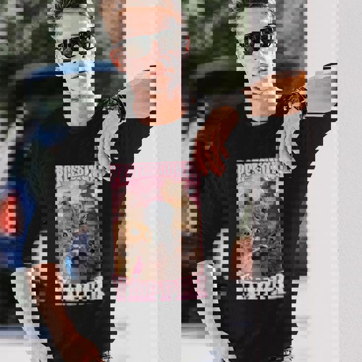 Professional Yapper Cat Meme Goofy Ahh Ironic Cat Long Sleeve T-Shirt ...