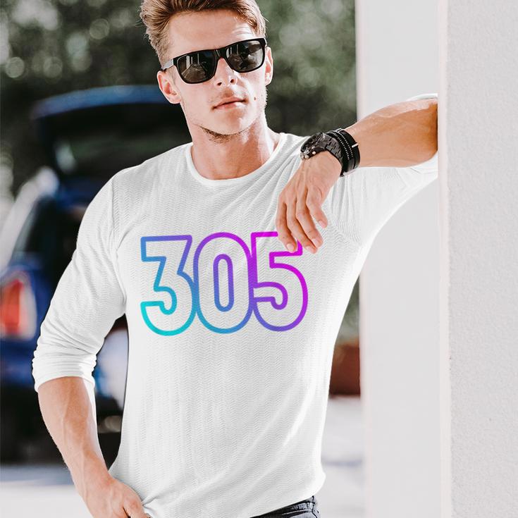 Miami Florida Area Code 305 Vintage Retro Pride Long Sleeve T-Shirt ...