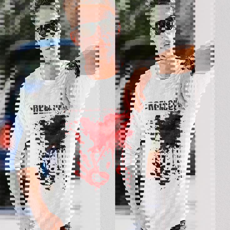 Problem Solved Bloody Blood Stained Blood Splatter Long Sleeve T-Shirt ...