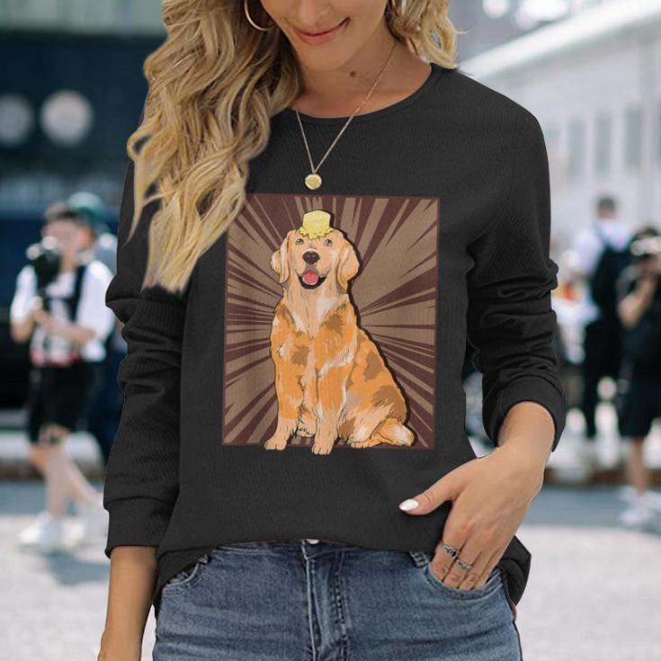 Butter Dog Meme Cute Golden Retriever Dank Meme Long Sleeve T-Shirt ...