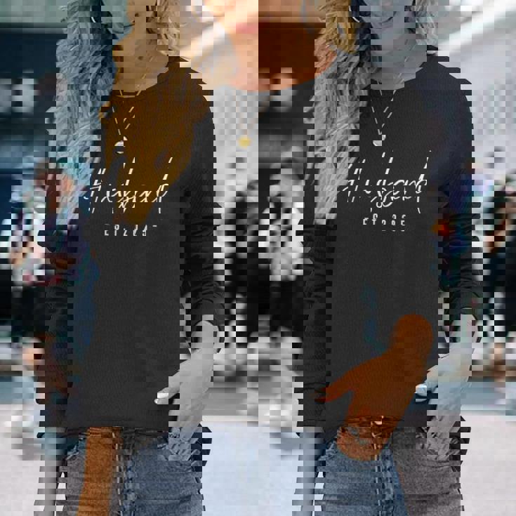 Husband Est 2025 Just Married Honeymoon Wedding Couple Long Sleeve T ...