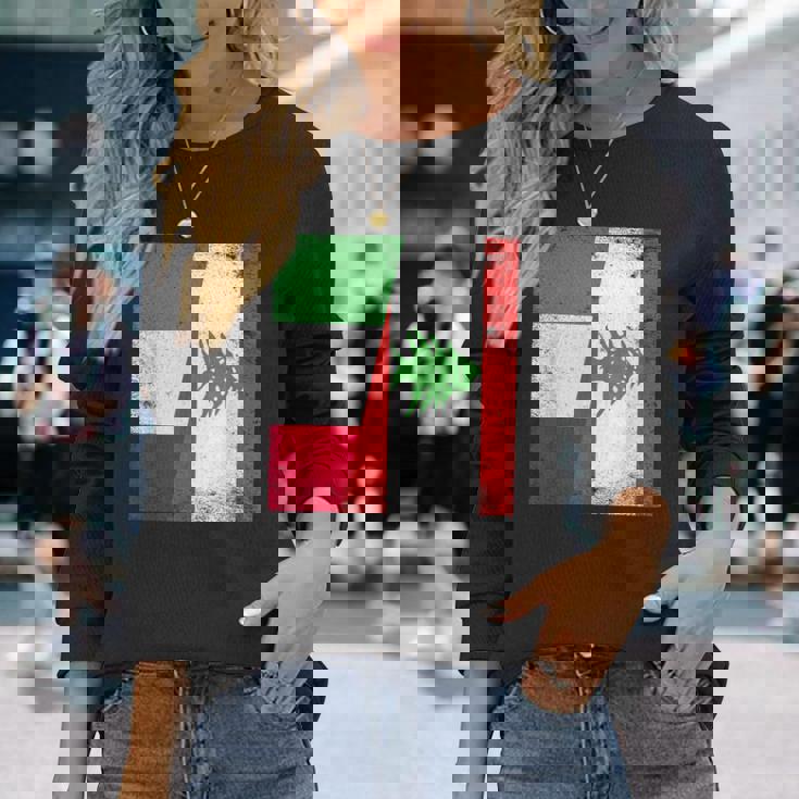 Italy Lebanon Flag Italian Lebanese Roots Long Sleeve T-Shirt - Monsterry