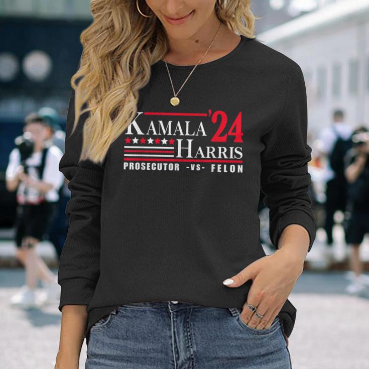 Kamala Harris 24 Prosecutor Vs Felon Madam President Long Sleeve T ...