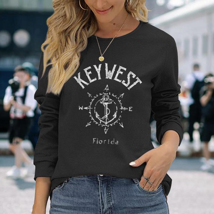 Key West Florida Souvenirs Compass Rose Long Sleeve T-Shirt - Monsterry AU