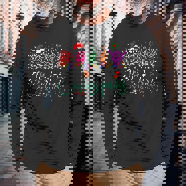 ASL Christmas Buffalo Plaid Teacher American Sign Language Long Sleeve ...