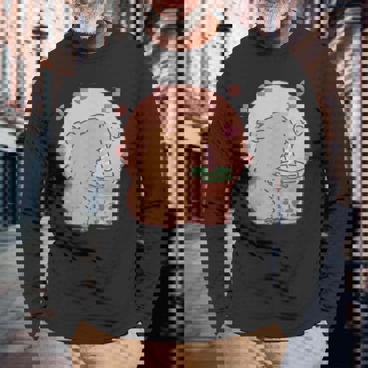 Capybara Bubble Tea Capyboba Boba Milk Tea Lovely Animal Long Sleeve T ...