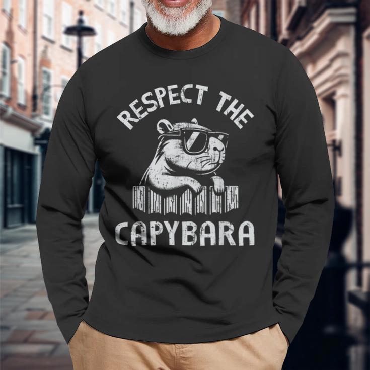 Divertido Capibara Meme Animal Zoo Retro Respeto El Capibara Camiseta ...