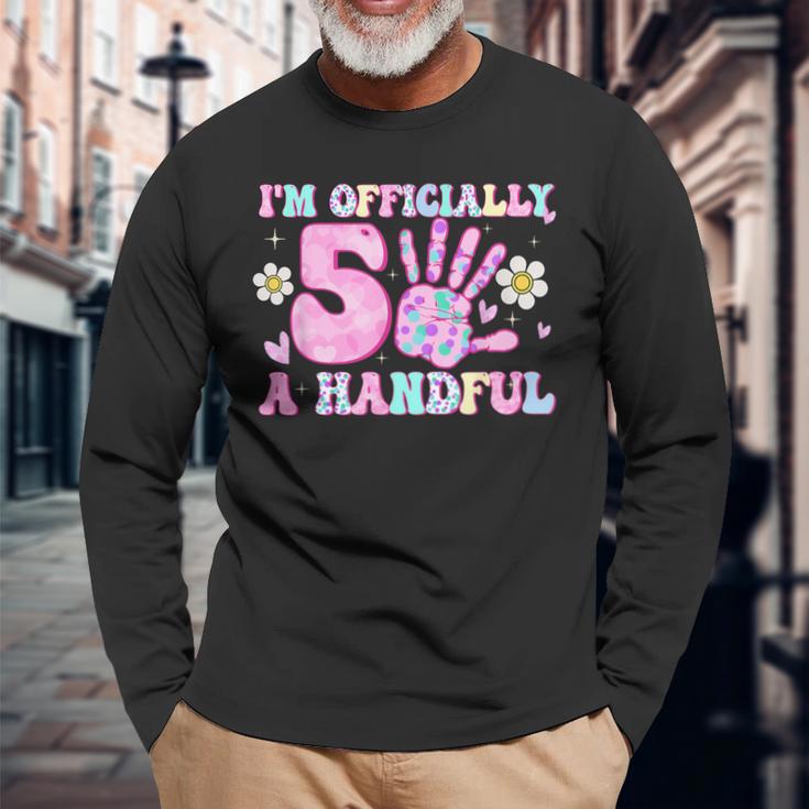 I'm Officially A Handful Five Cute 5Th Birthday Turning 5 Long Sleeve T ...