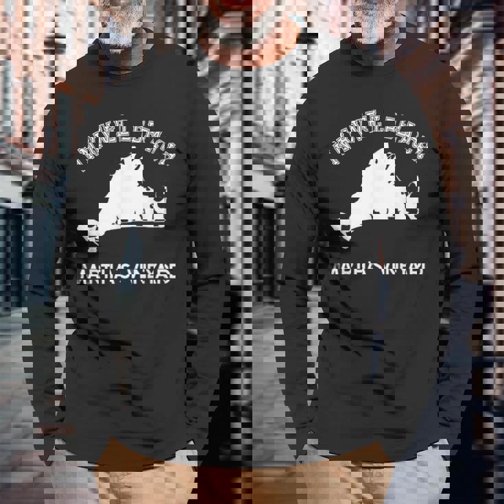 Inkwell Beach Oak Bluffs Martha's Vineyard Ma Vintage Map Long Sleeve T ...