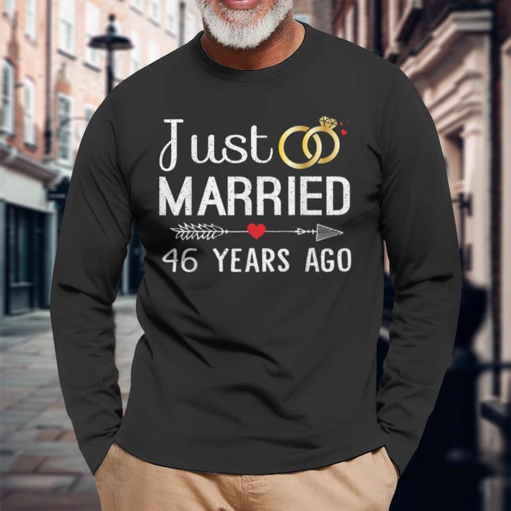 Just Married 46 Years Ago 46Th Anniversary For Couple Long Sleeve T ...