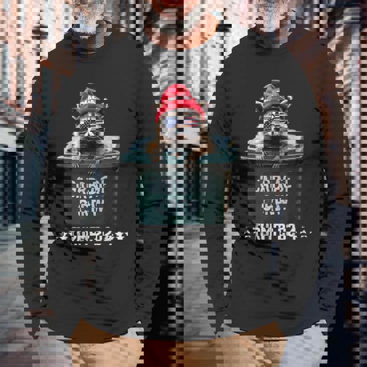 Maga Raccoon Garbage Crew Trump 2024 Long Sleeve T-Shirt | Mazezy