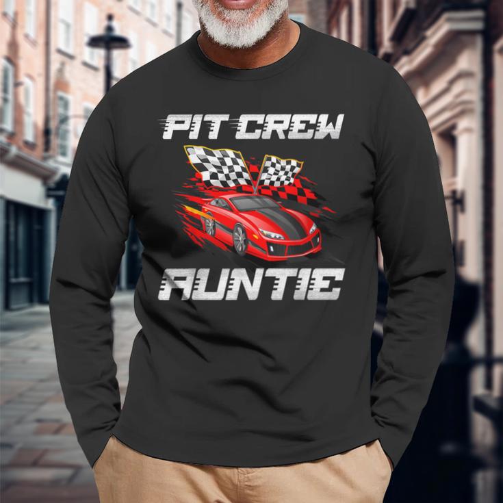 Pit Crew Auntie Race Car Birthday Racing Car Family Long Sleeve T-Shirt ...