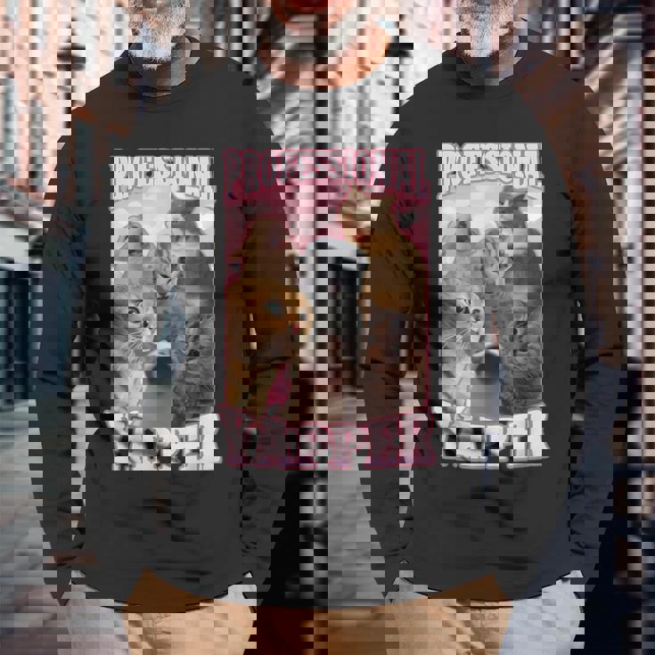 Professional Yapper Cat Meme Goofy Ahh Ironic Cat Long Sleeve T-Shirt ...