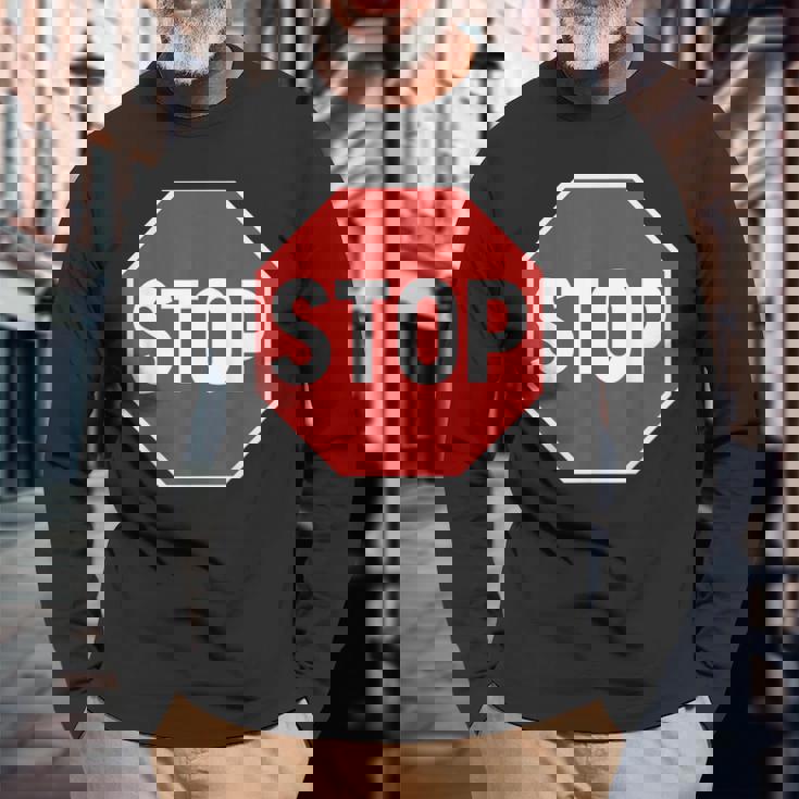 Stop Sign Costume Novelty Road Signs Halloween Outfit Long Sleeve T ...