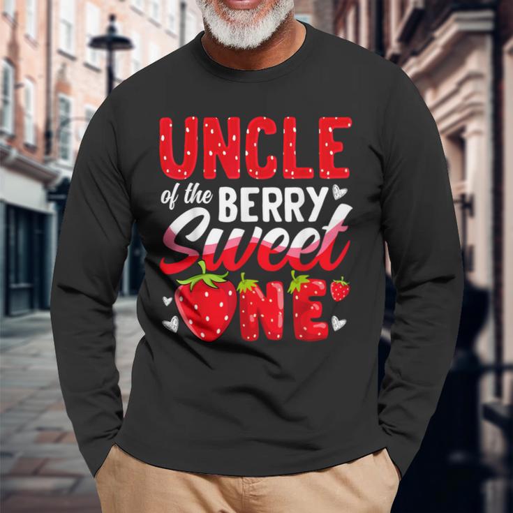 Uncle Of The Berry Sweet One Strawberry 1St Birthday Long Sleeve T ...